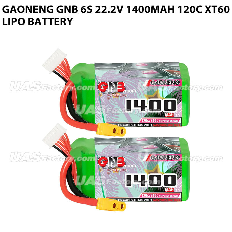GAONENG GNB 6S 22.2V 1400mAh 120C XT60 LiPo Battery – UAS Factory Co., LTD