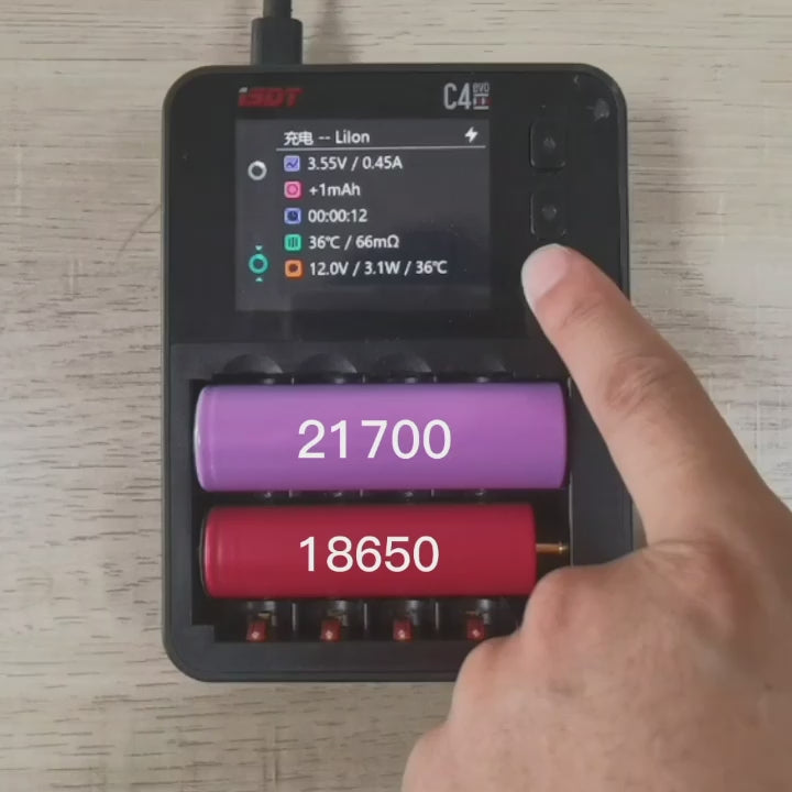 2021 New ISDT C4 EVO Smart Battery Charger Type-C QC3.0 Output for AA ...