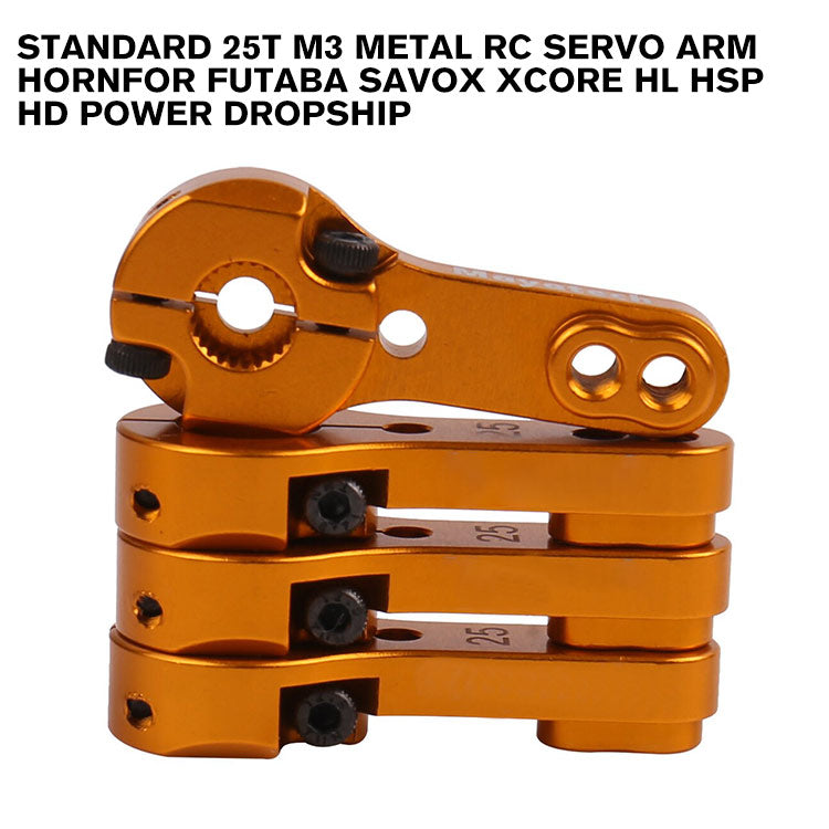 Standard 25T M3 Metal RC Servo Arm Hornfor Futaba Savox Xcore HL HSP H ...